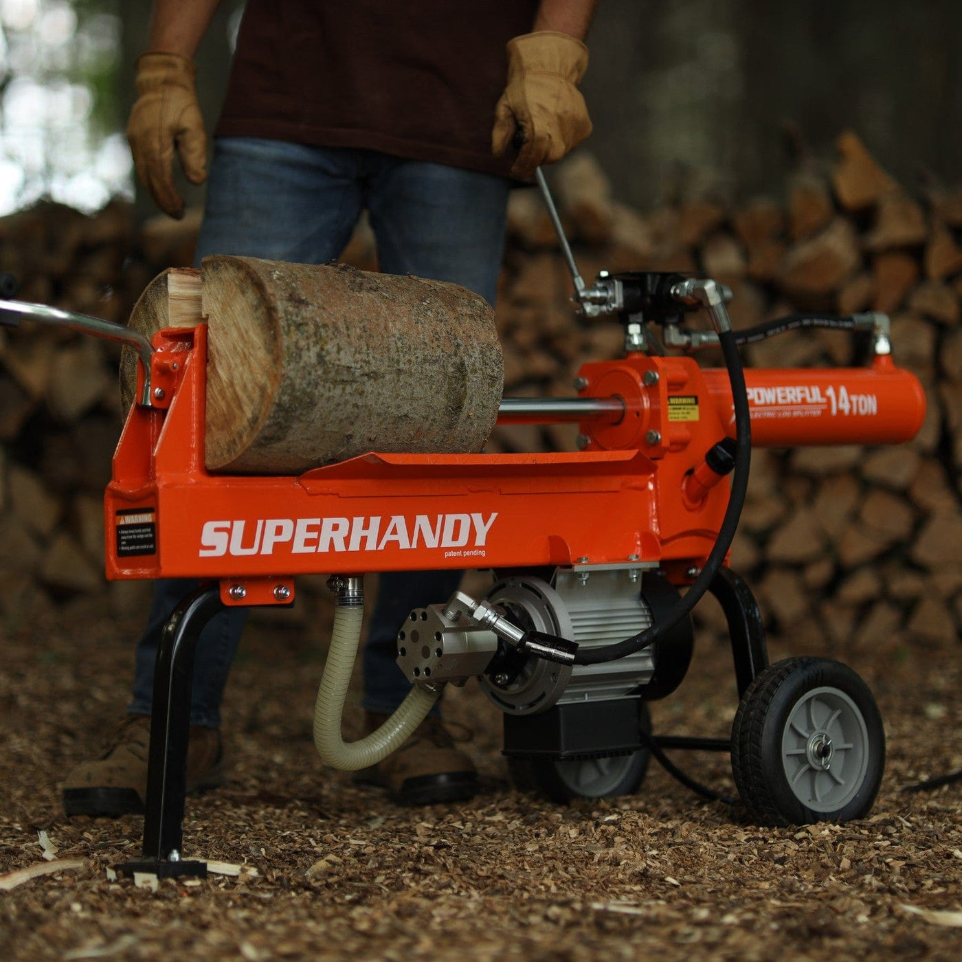 14 Ton Electric Log Splitter - 120V Corded, 20" Max Log Length ...