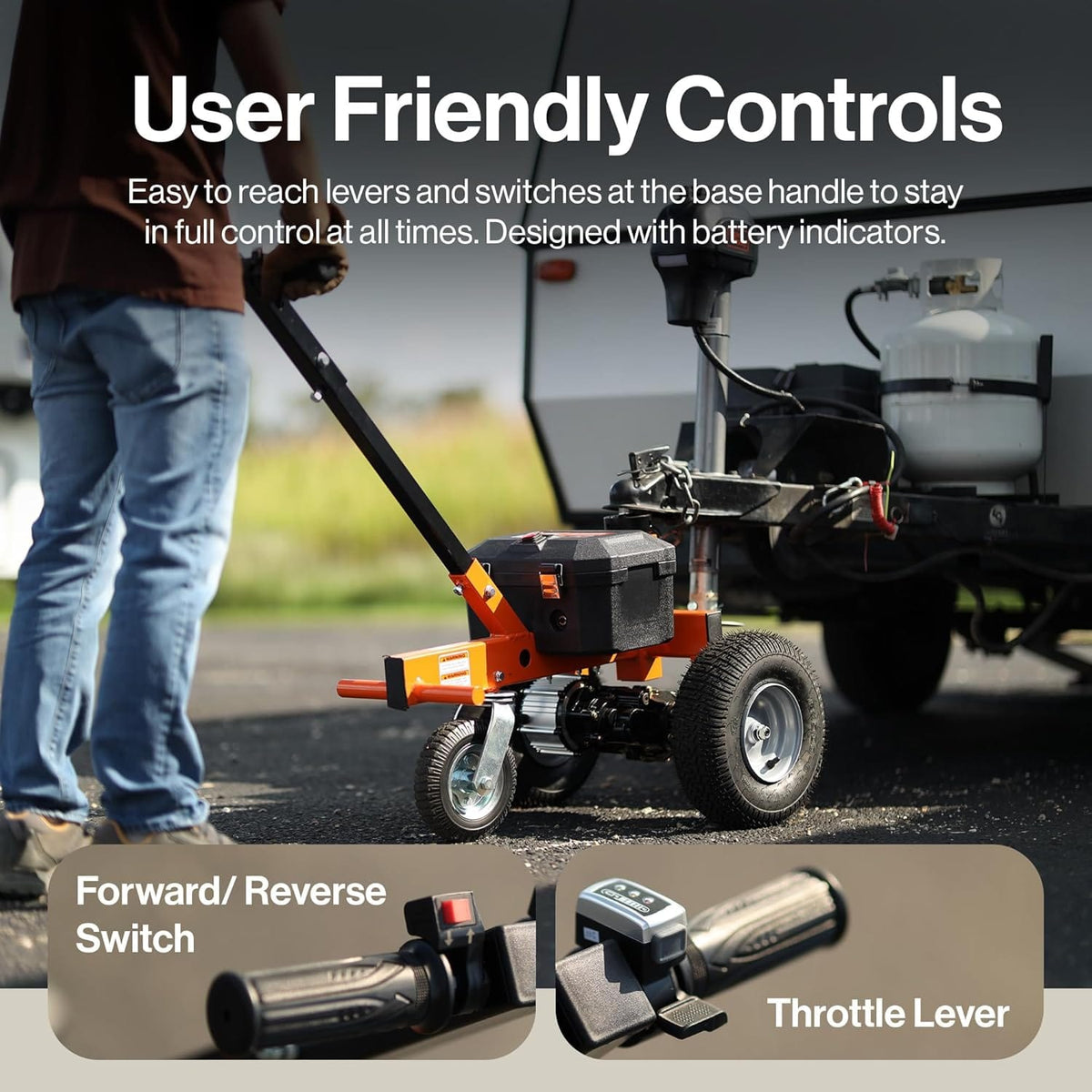 SuperHandy 2800 lbs Electric Trailer Dolly | 24V Motor & Heavy-Duty Hauling - SuperHandy