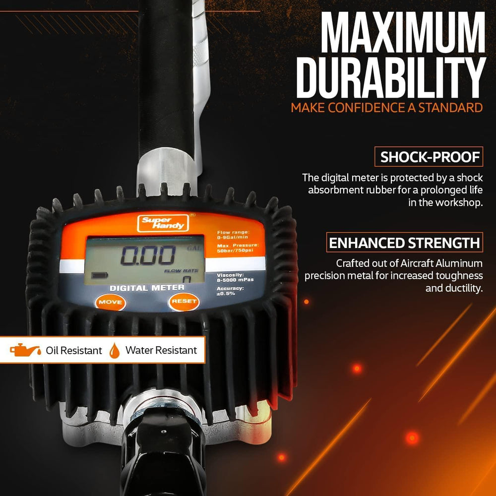 Digital Oil Gun - 10GPM, 1/2" Inlet | SuperHandy - SuperHandy