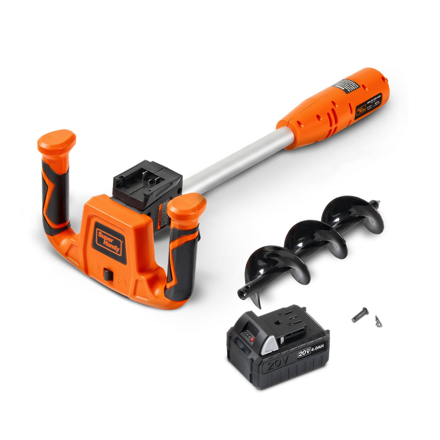 Electric Earth Auger - 20V 4Ah Battery, 12" x 3" Bit | SuperHandy ...