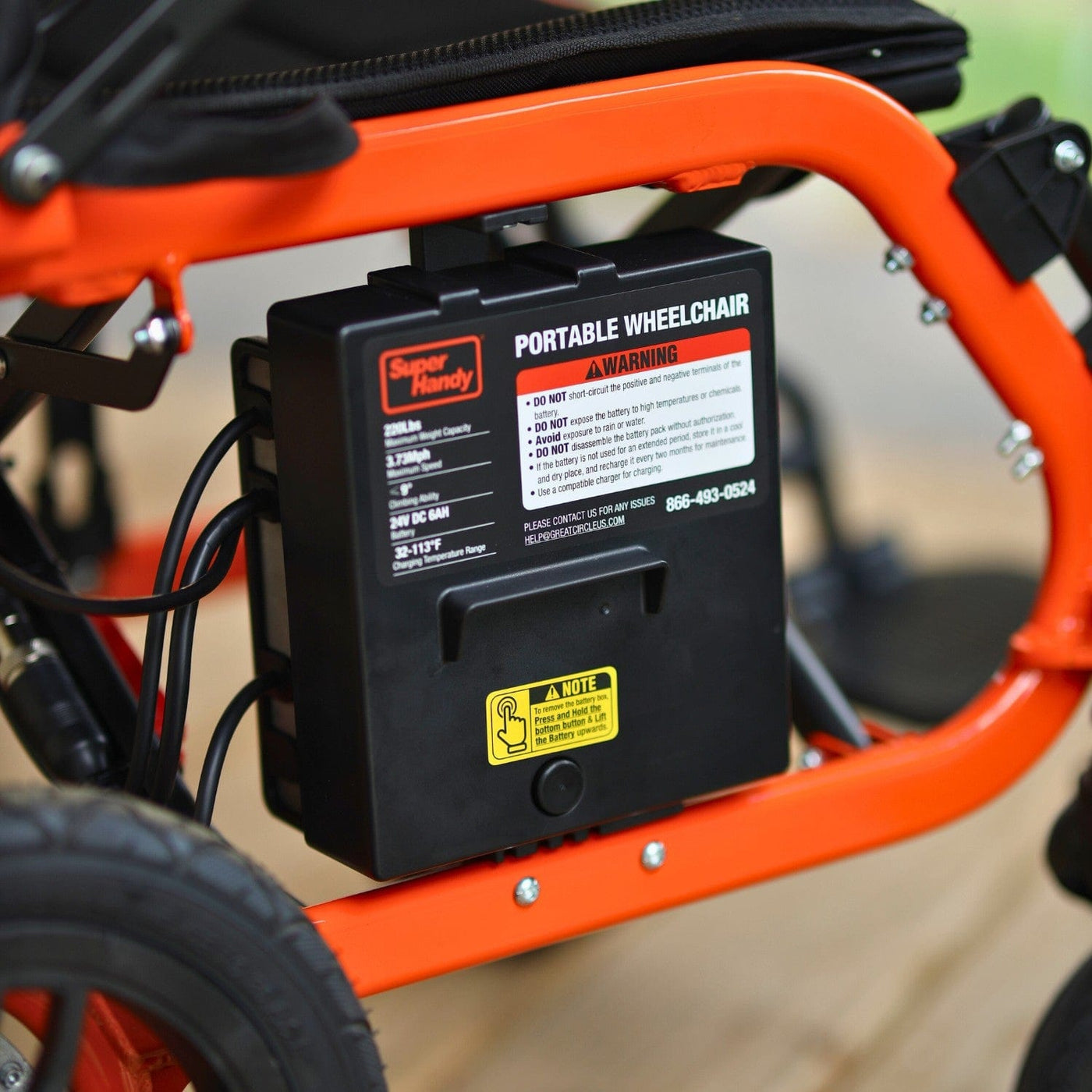 Electric Wheelchair - 24V 6Ah Battery, 220Lbs Max Weight | SuperHandy ...