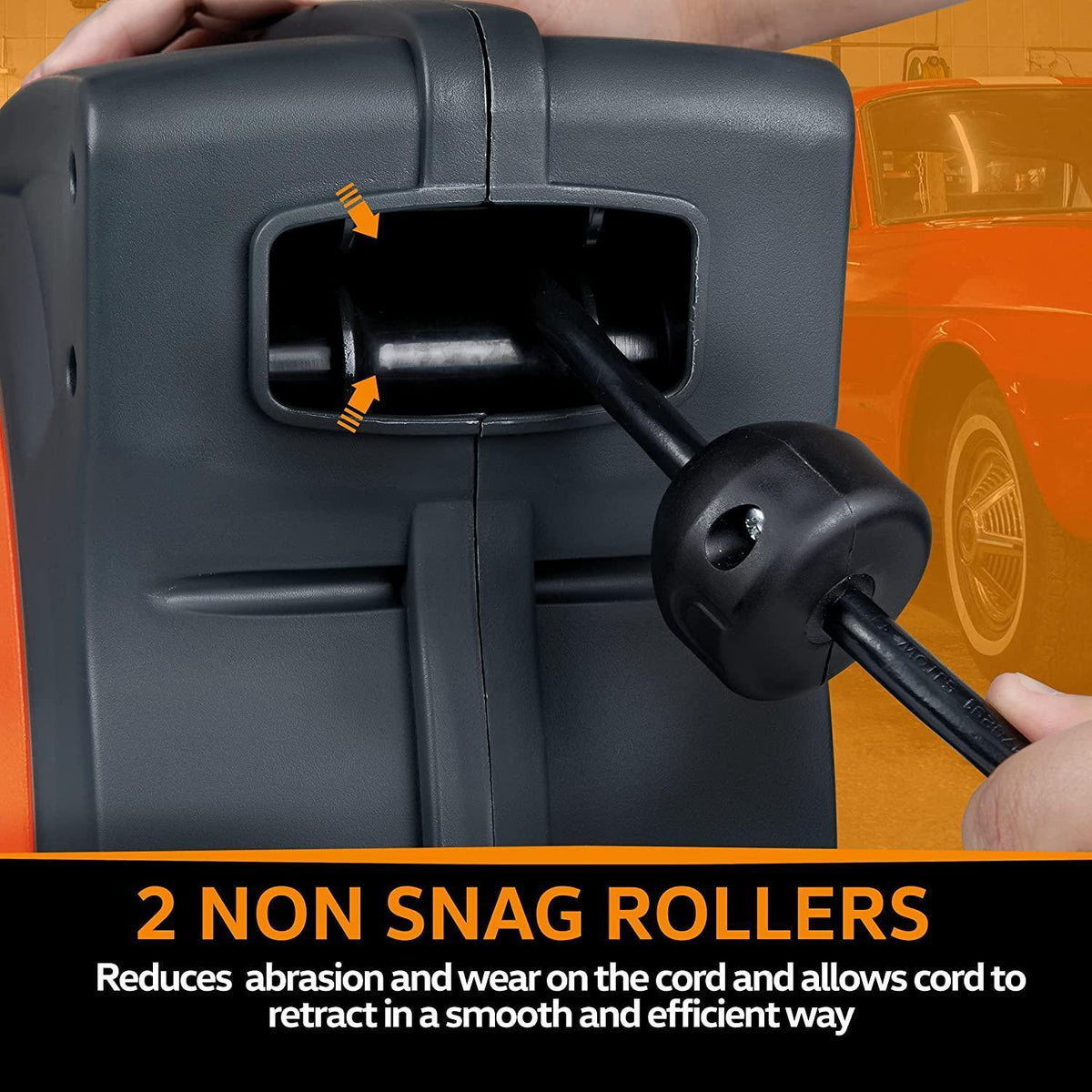 Enclosed Extension Cord Reel - 16AWG, 50' Ft Cord Length | SuperHandy ...