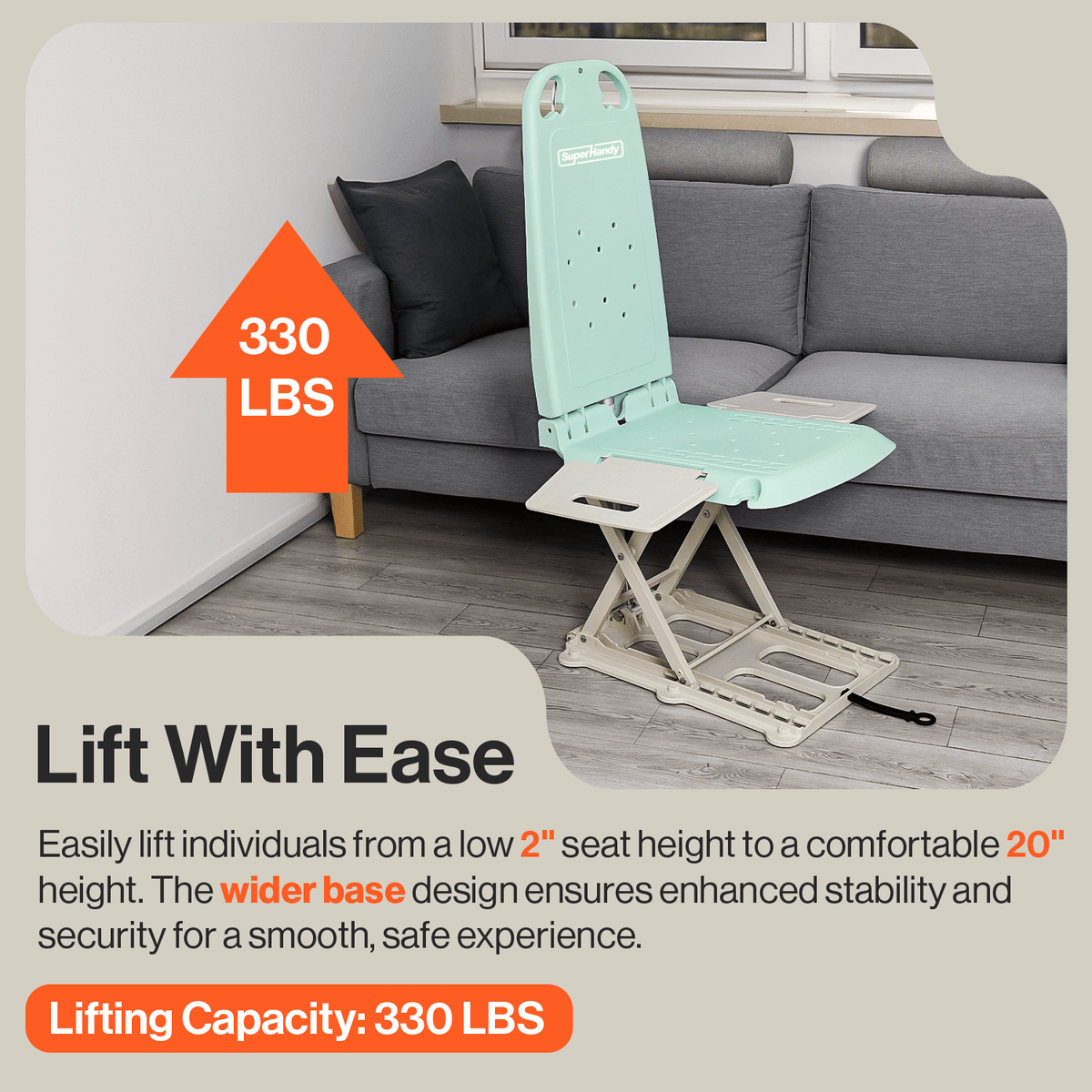 GoRise LT Portable Floor Lift - 19 lbs, 330 Lbs Capacity | SuperHandy ...
