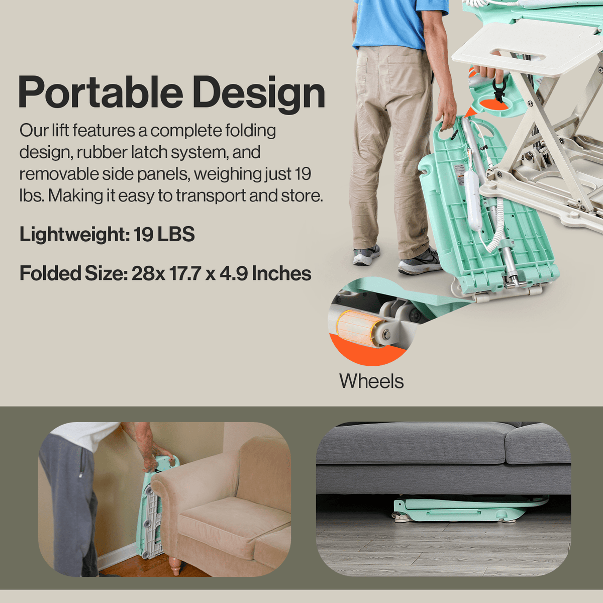 GoRise LT Portable Floor Lift - 19 lbs, 330 Lbs Capacity | SuperHandy ...