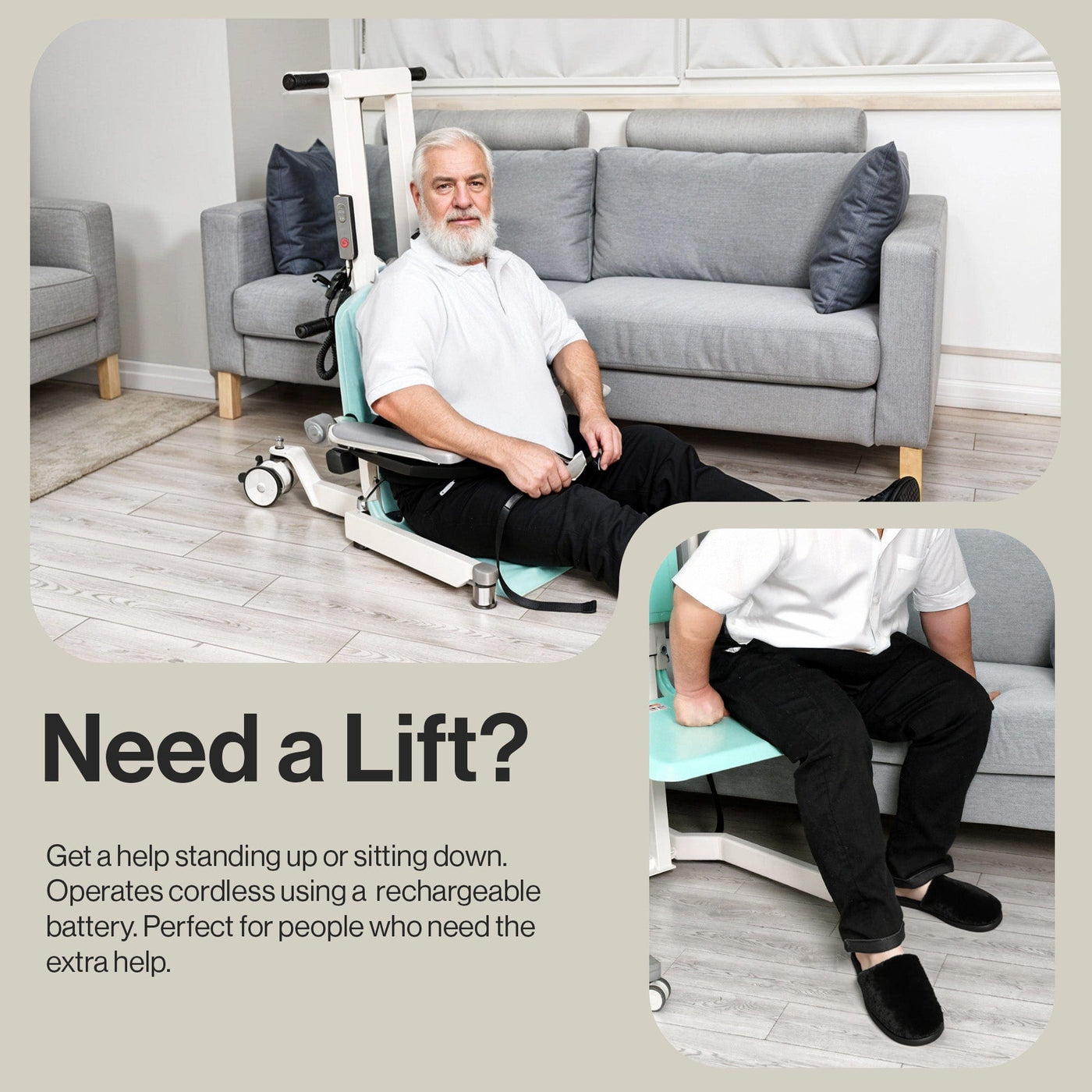 GoRise TX Electric Patient Transfer Lift – 500 lb Capacity, Ergonomic ...