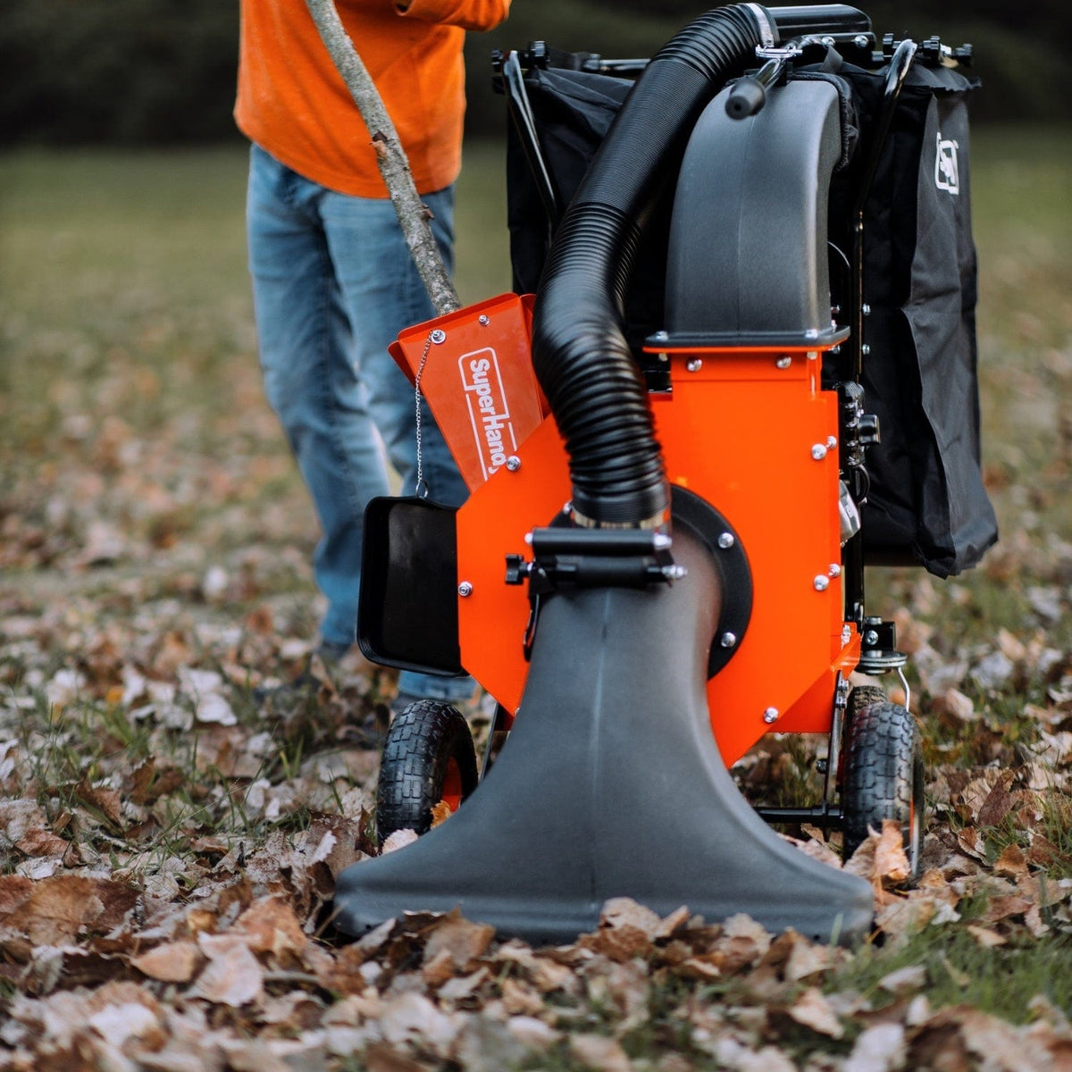 Leaf Vacuum & Wood Chipper - 7HP Engine, Chips 2” Branches - SuperHandy