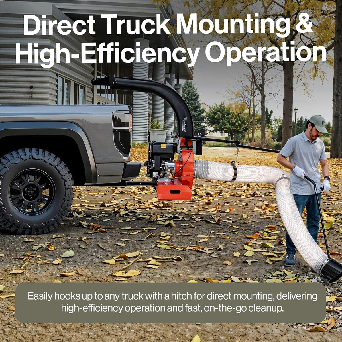 SuperHandy Truck Loader Leaf Vacuum – 15HP Electric Start Engine, Serr ...