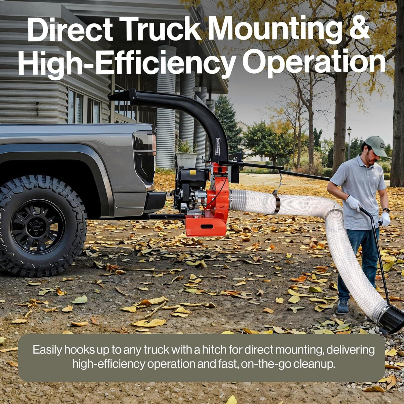 SuperHandy Truck Loader Leaf Vacuum – 15HP Electric Start Engine, Serr ...