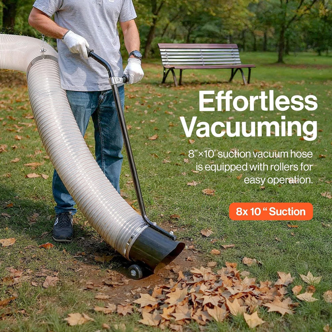 SuperHandy Truck Loader Leaf Vacuum – 15HP Electric Start Engine, Serr ...