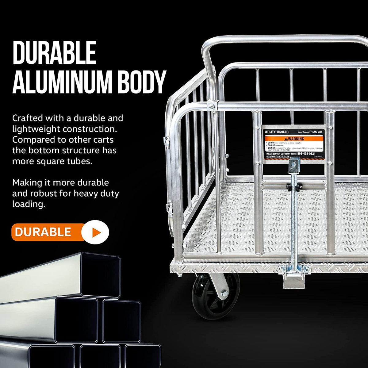 Platform Truck & Trailer - 1200Lb Capacity, Connects Directly to ...