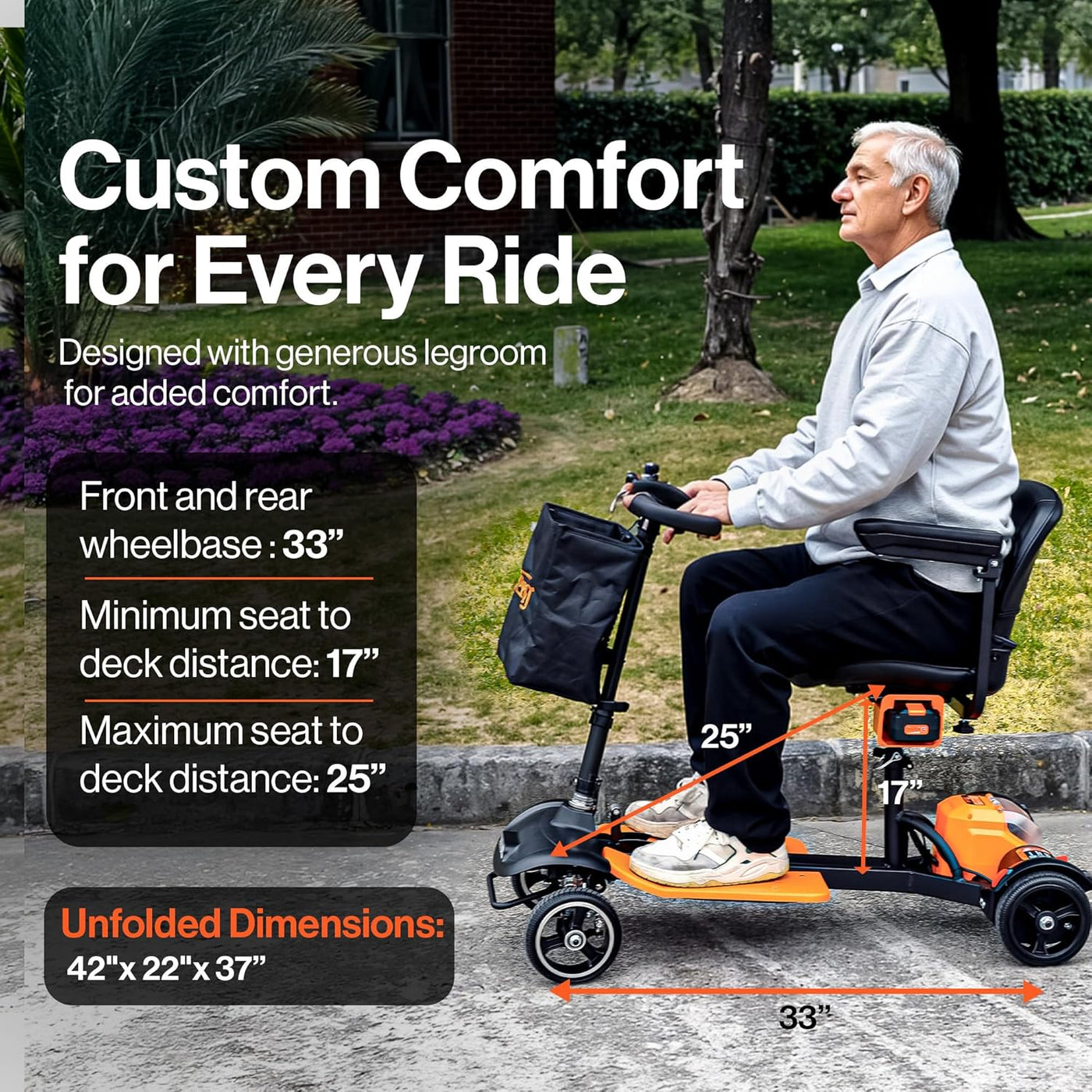 SuperHandy Passport Prime | Foldable 4-Wheel Mobility Scooter, 330 lbs ...