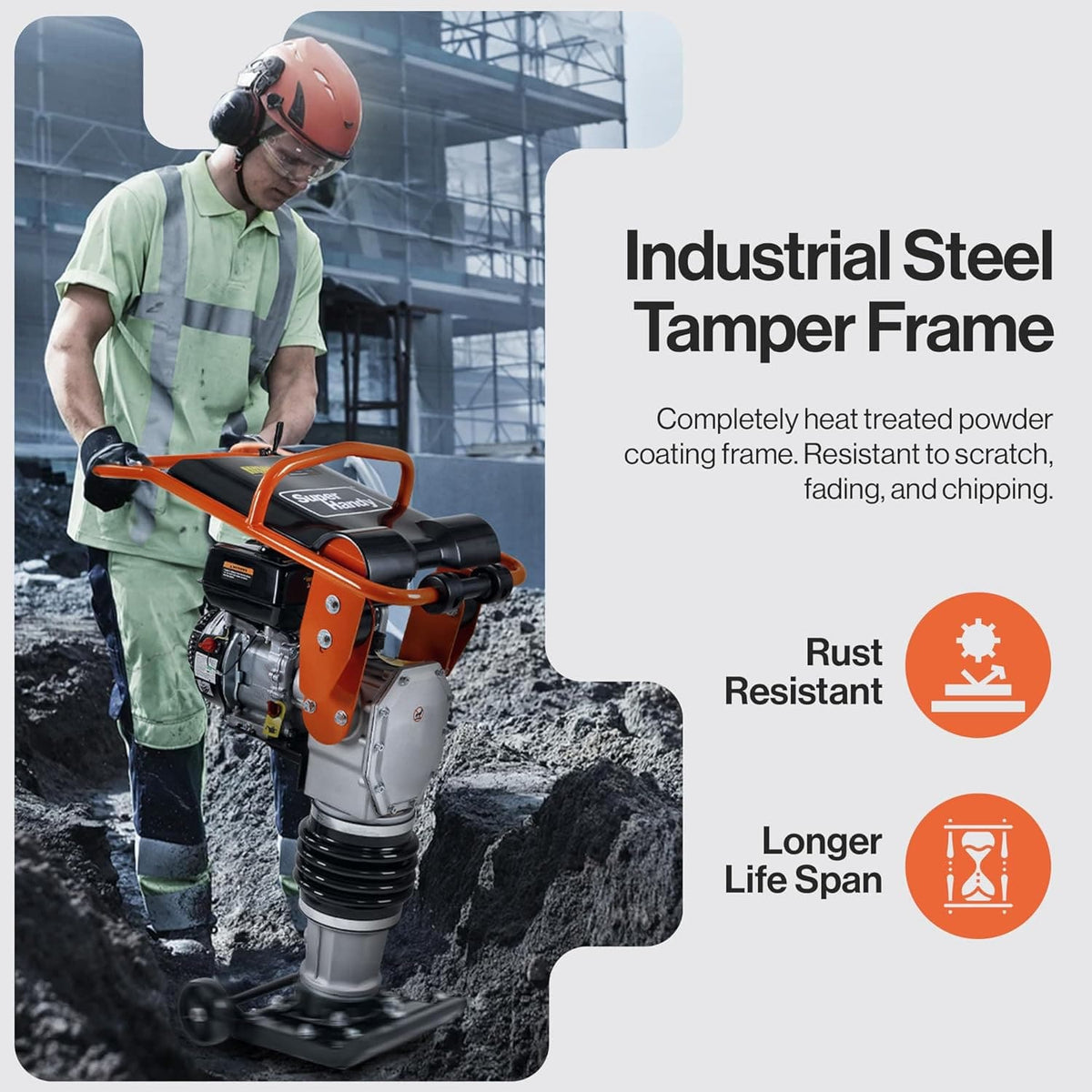 Jumping Jack Tamping Rammer Pro - 7HP 209CC Engine High Impact Soil Co ...
