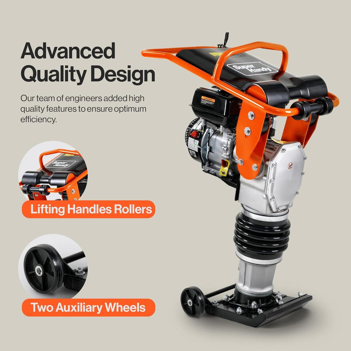 Jumping Jack Tamping Rammer Pro - 7HP 209CC Engine High Impact Soil Co ...